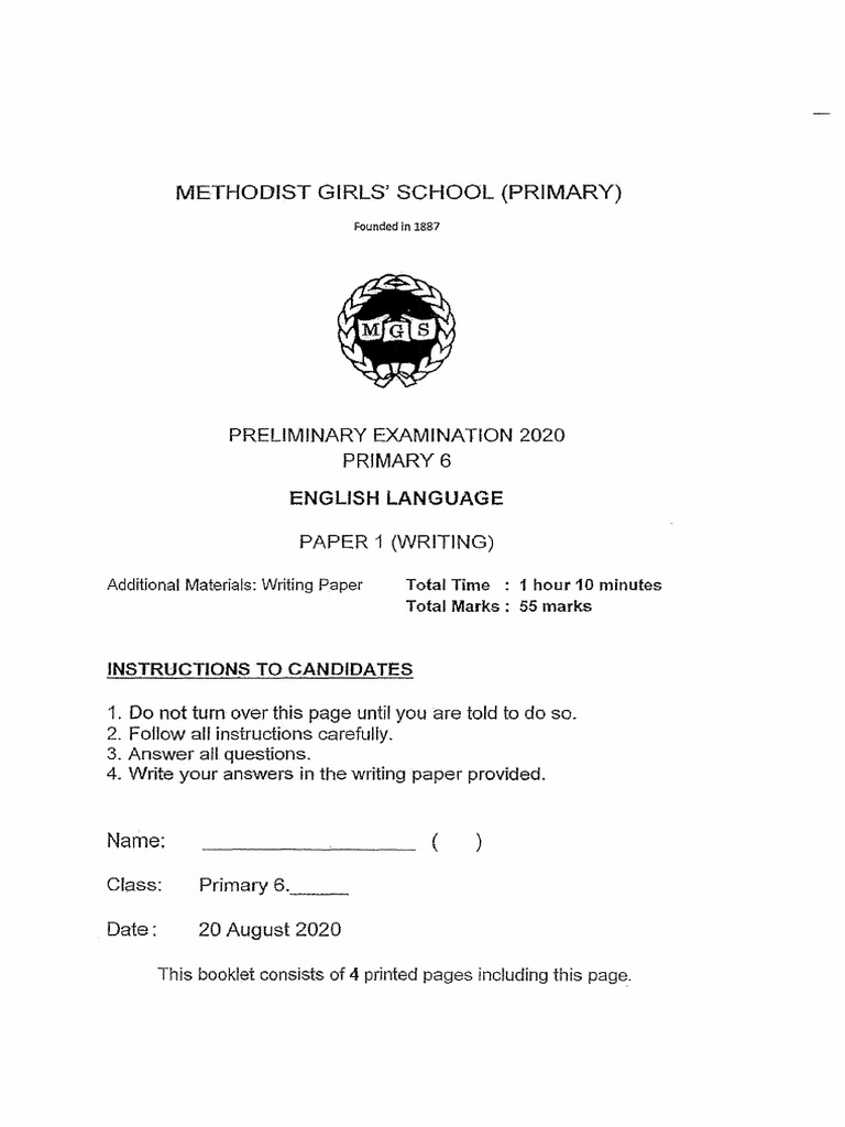 P6 English SA2 2020 MGS Exam Papers | PDF