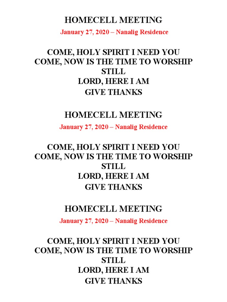Songs For Prayer Meeting | PDF
