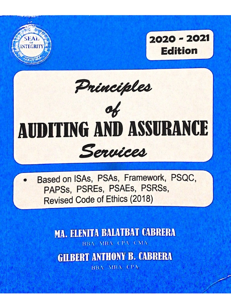 Principles of Auditing and Assurance 2020 21 Cabrera | PDF