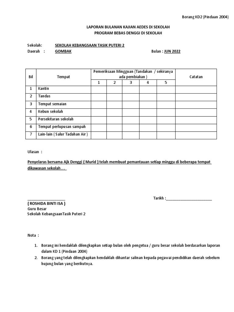 Borang KD1 Dan KD2 | PDF