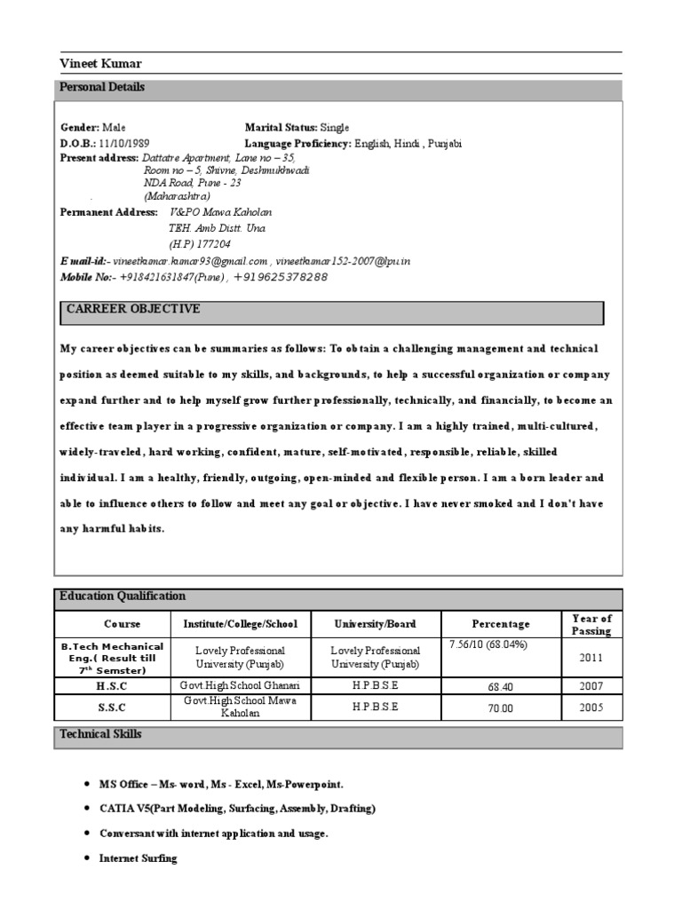 Vineet Resume | PDF | Electricity | Energy And Resource