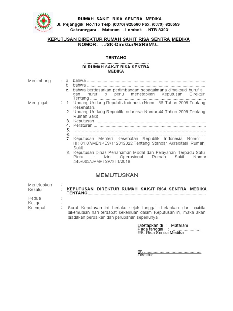 Contoh SK TERBARU | PDF