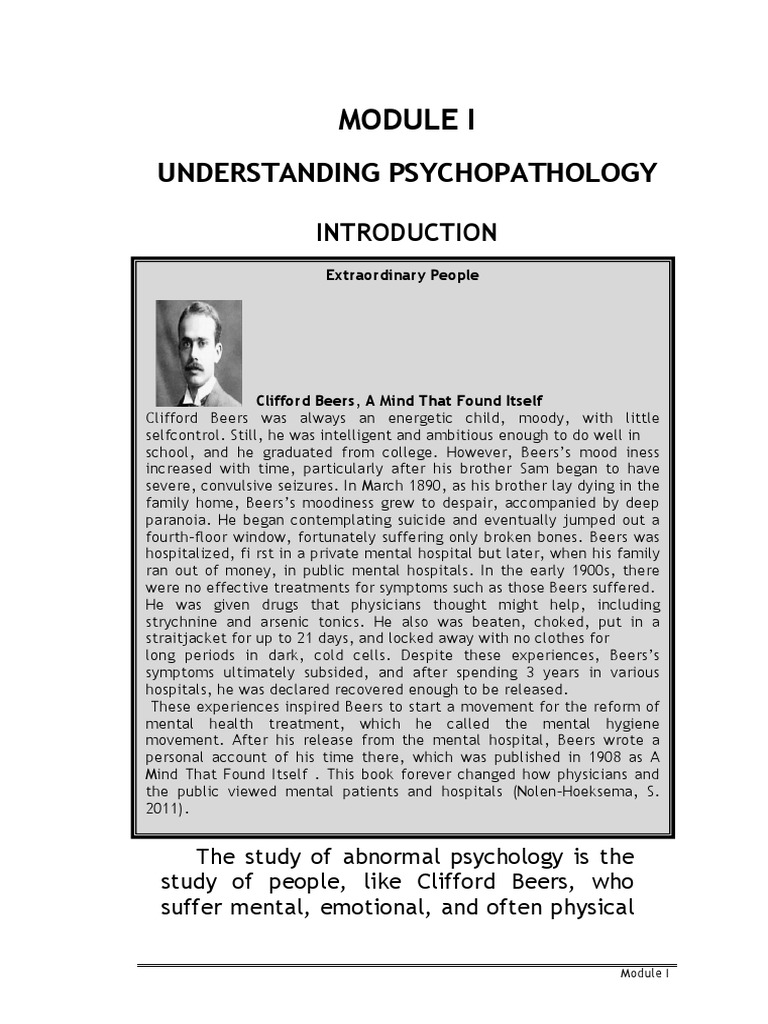 ABPSY - Module-I-LESSON 2 | PDF | Psychiatry | Mental Disorder
