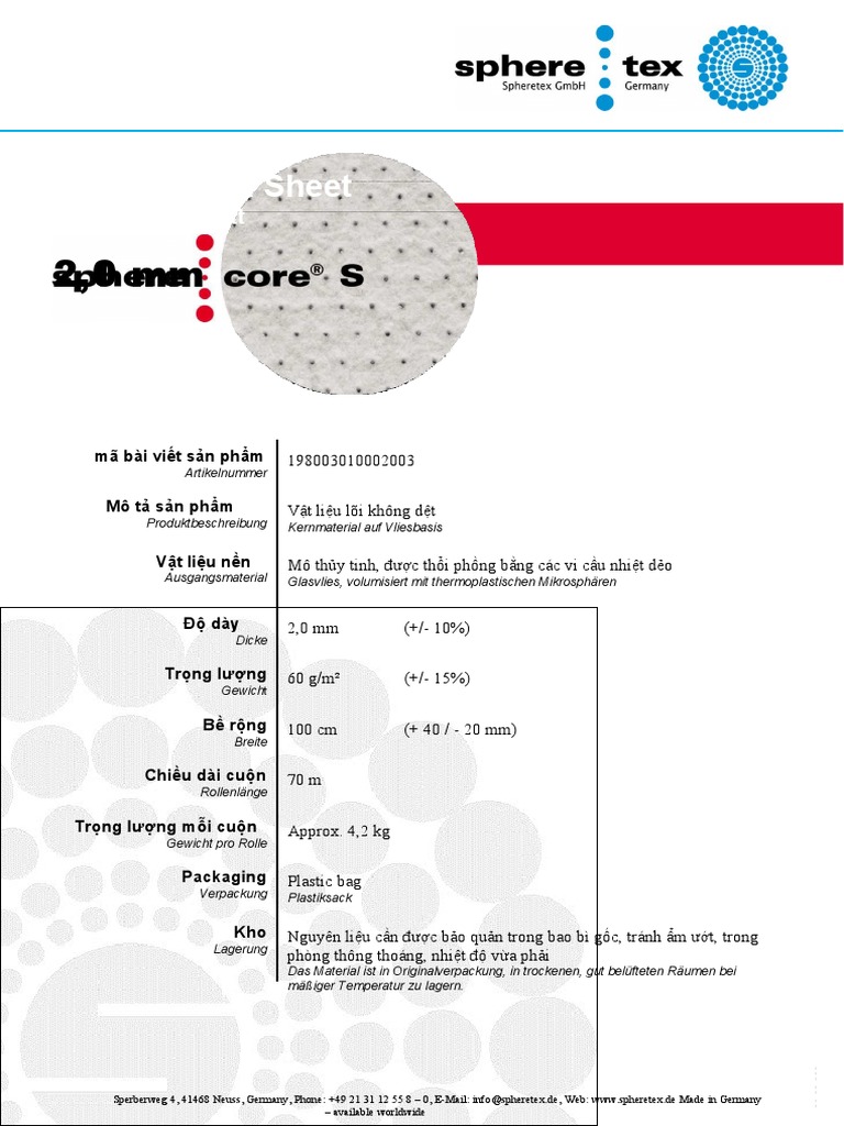 Data Sheet Sphere Core S 2 0 Mm Pdf