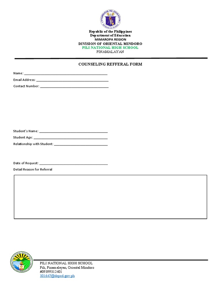 Counseling Referral Form | PDF