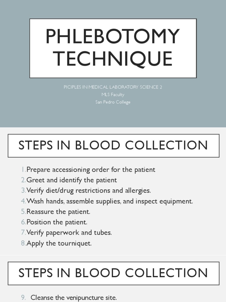 Phlebotomy Technique | Download Free PDF | Arm | Clinical Medicine