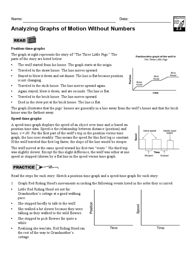 Analyzing Motion Graphs | PDF | Area | Speed
