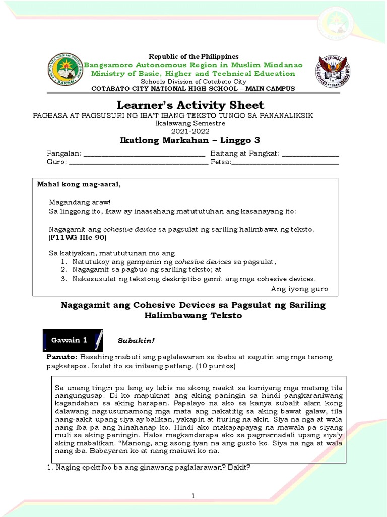 Week 3. Pagbasa 1 | PDF