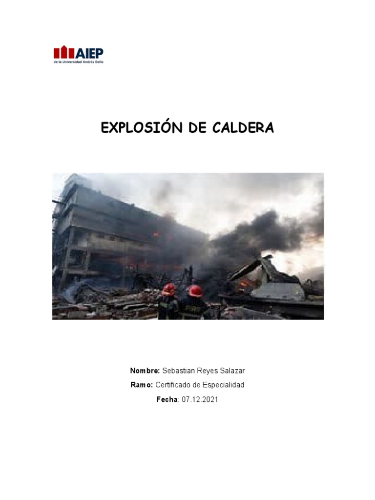 Informe Explosión de Caldera Sebastian Reyes | PDF | Regulación ...