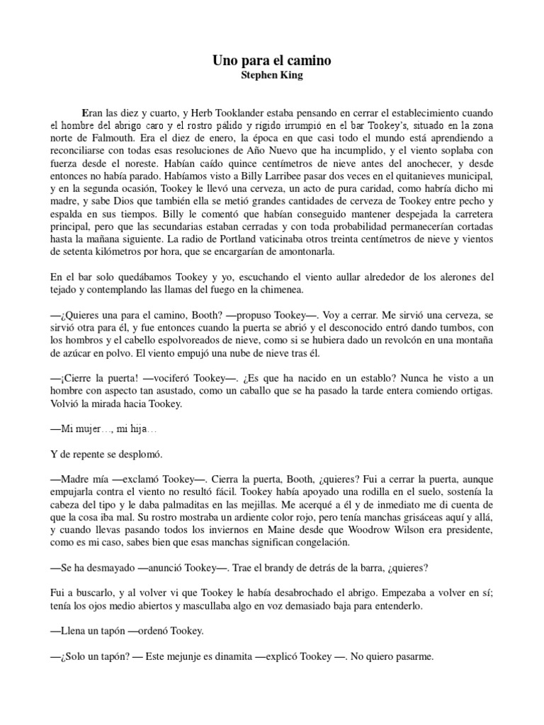 Uno para El Camino, Stephen King 788990900' | PDF | Nieve