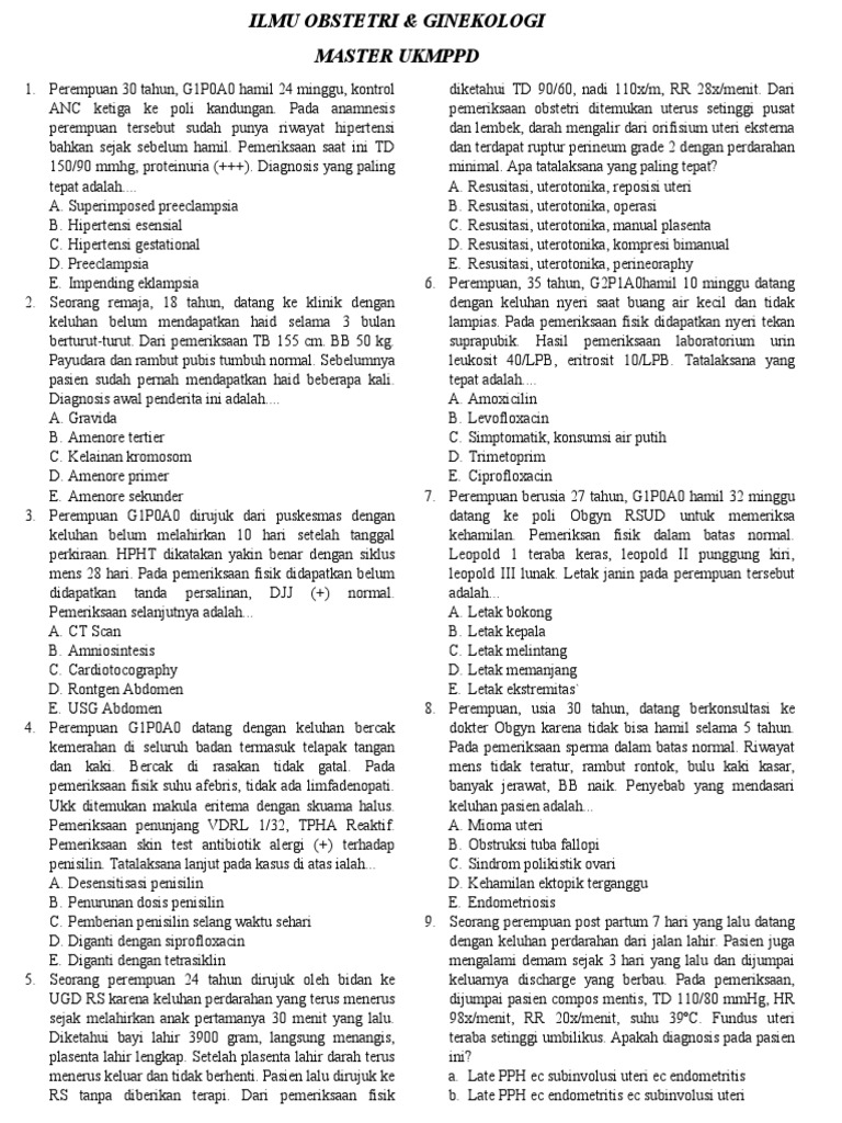 Soal Obgyn Feb 2022 | PDF