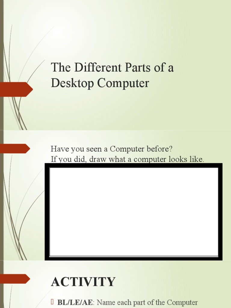 Parts Of Desktop Computer Pdf Input Output Computer Data Storage