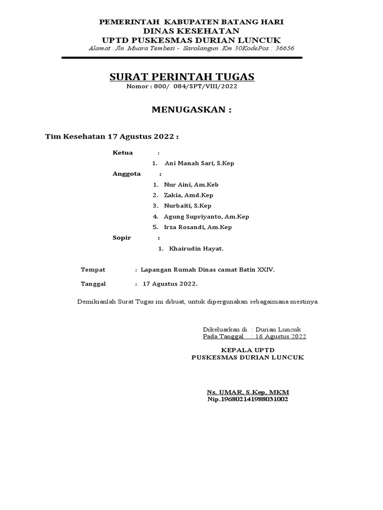 SPT Pertemuan KAPUS | PDF