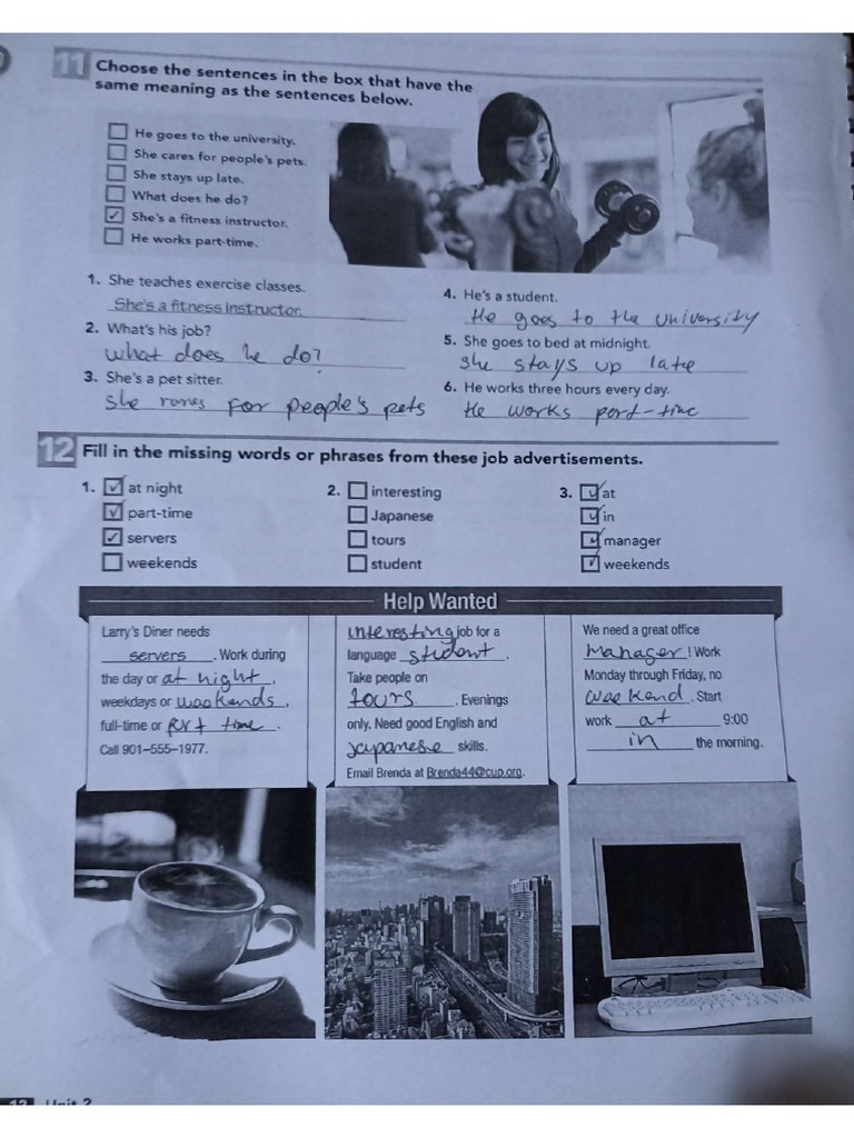 Workbook Unit 1-2 | PDF