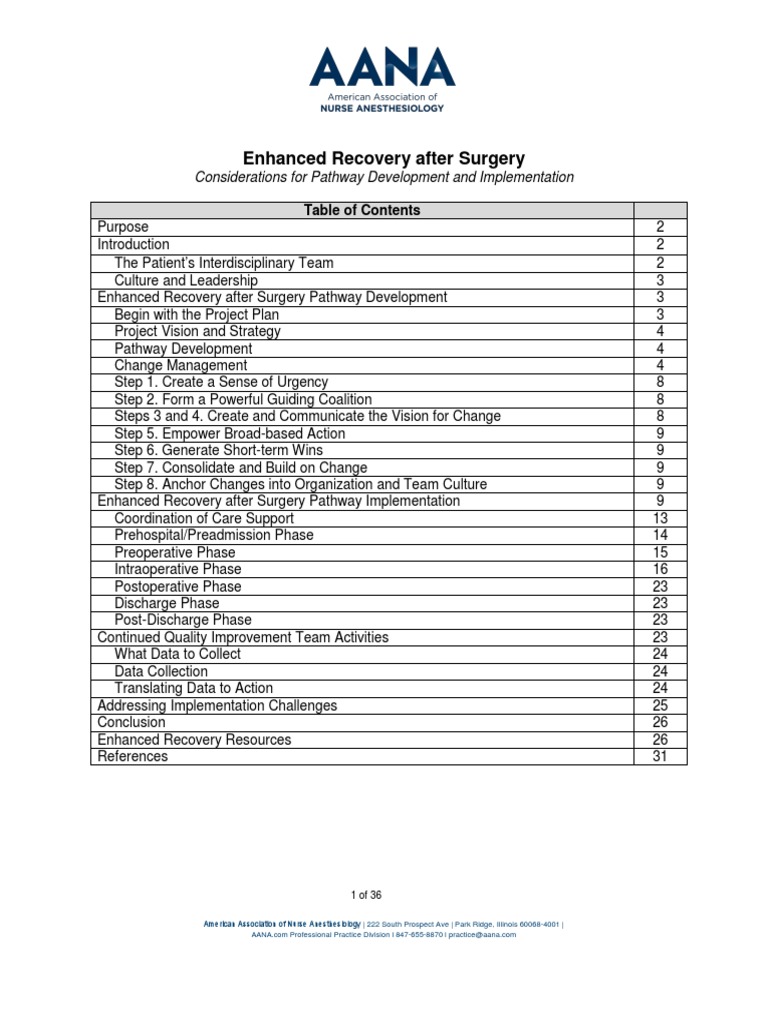 Enhanced Recovery After Surgery | PDF | Surgery | Anesthesia