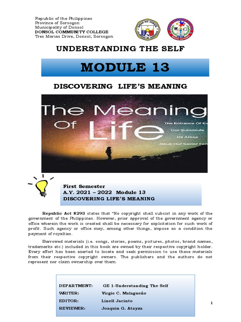 GE 1 MODULE 13 F | PDF | Contentment | Quality Of Life