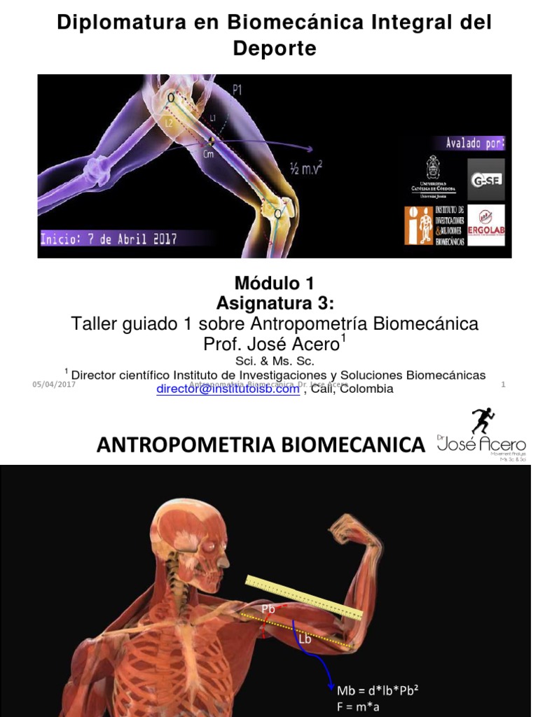 Taller Guiado Sobre Antropometria Biomecanica Dr Jose Acero 2231020170