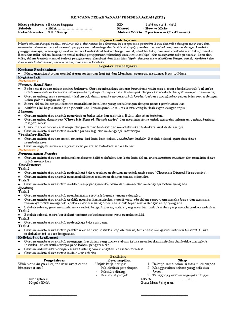 RPP How To Make | PDF