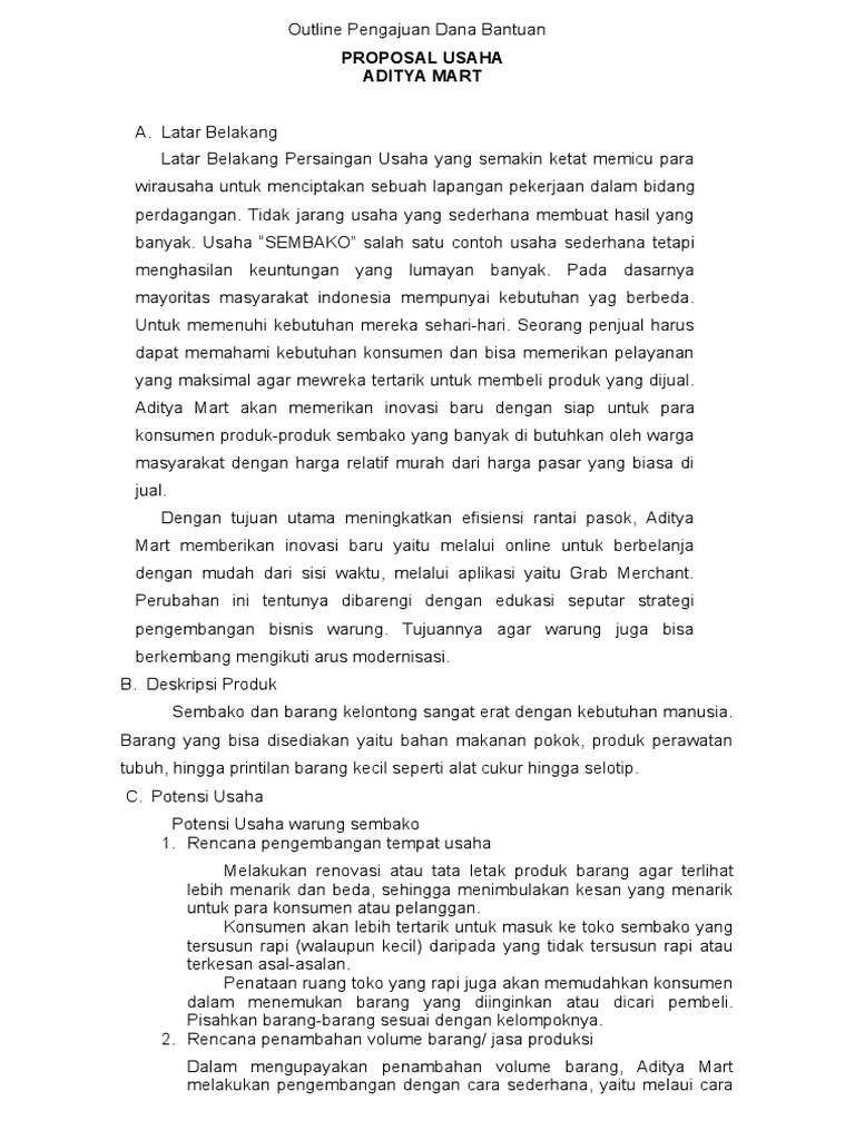 Format Proposal TKM Lanjutan Aditya | PDF