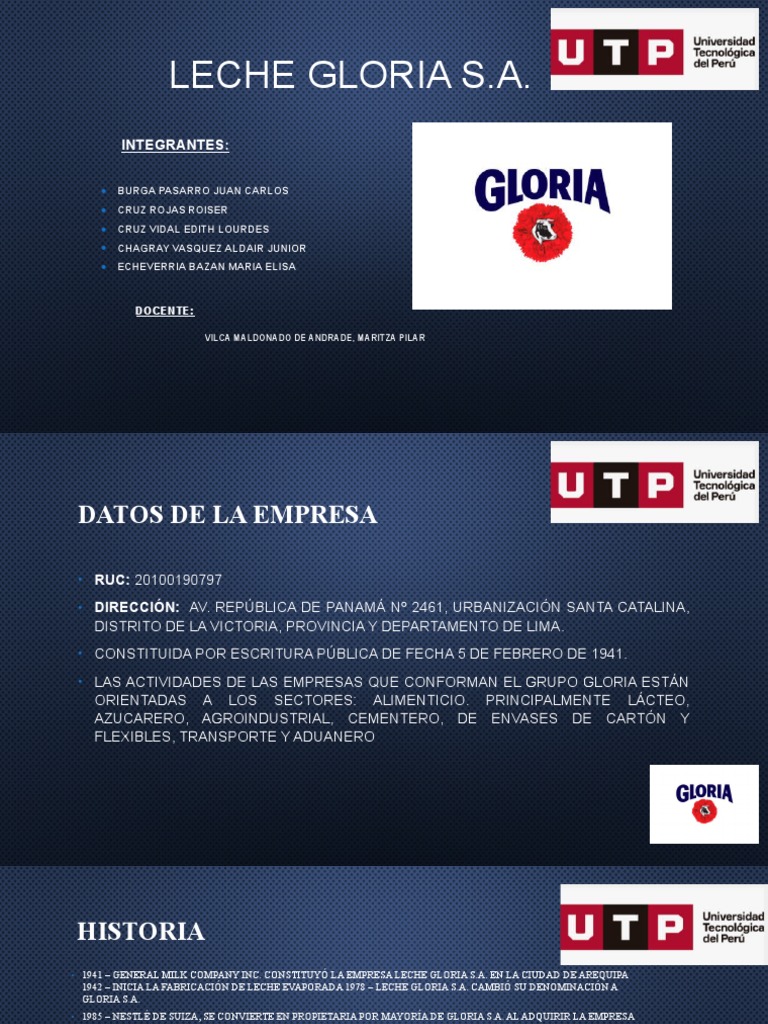 Leche Gloria Sa | PDF | Contabilidad financiera | Business