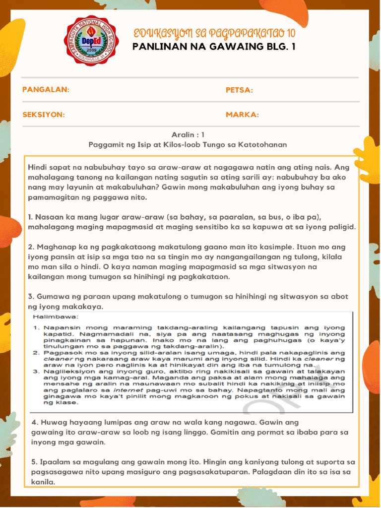 ESP Activity 1 | PDF