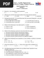 Summative Test No. 3 FINAL | PDF | Equations | Cartesian Coordinate System