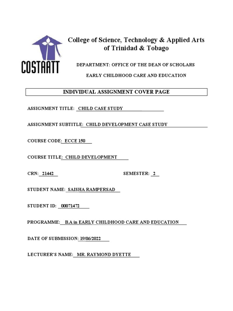 Child Development Case Study | PDF | Psychological Concepts | Human ...
