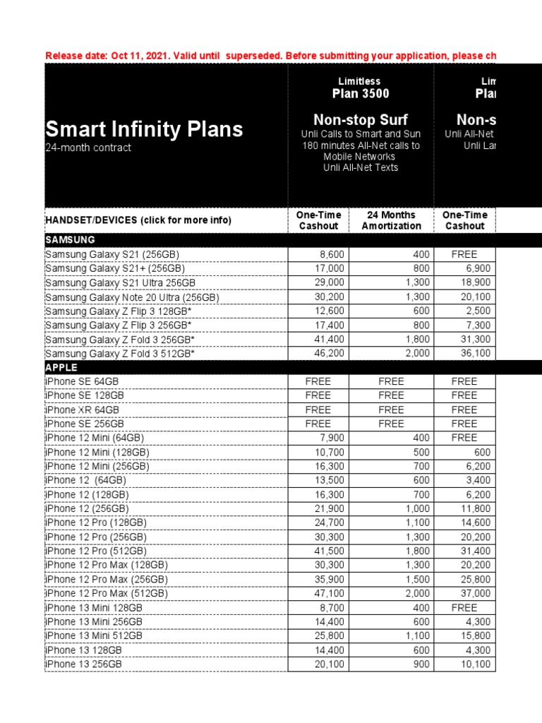 (INFINITY ENTERPRISE PLANS) FOR CUSTOMER - Smart Infinity Enterprise ...