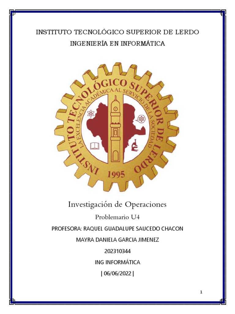 Problemario U4 MDGJ | PDF | Negocios