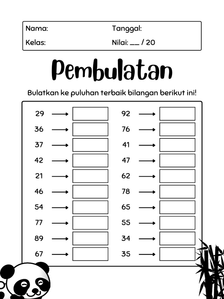 Lembar Kerja Matematika Pembulatan Ratusan | PDF | Metode & Bahan Ajar