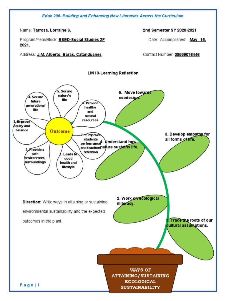 Educ 206 LM 10 Answer | PDF | Literacy | Recycling