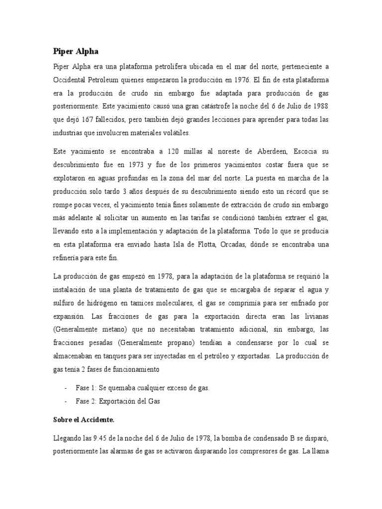 Piper Alpha | PDF | Petróleo