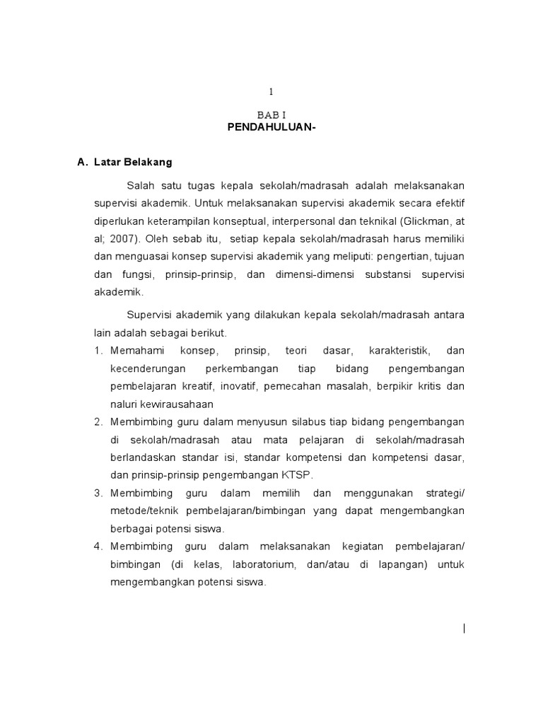 PROGRAM KERJA Supervisi Akademik | PDF