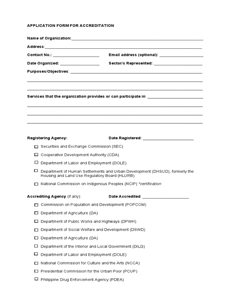 Annex C Application Form and Checklist of Requirements | PDF | Welfare ...