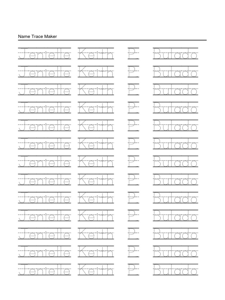 Name Trace Maker | PDF | Cocina, comidas y vino | Hogar, jardinería y ...