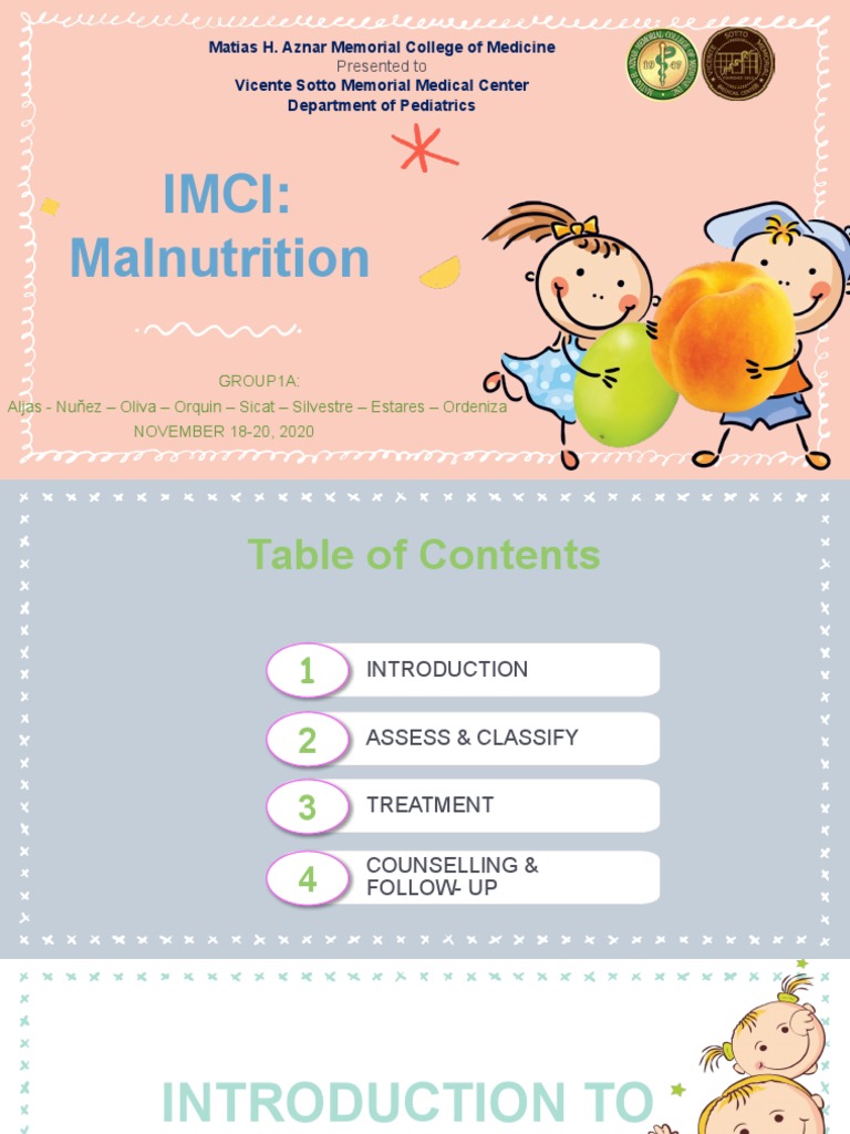 GROUP 1A-IMCI Malnutrition FINAL | PDF | Malnutrition | Edema