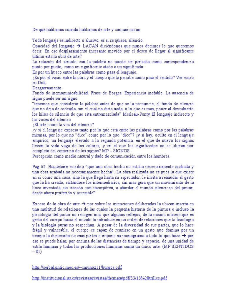 Todo Lenguaje Es Indirecto o Alusivo | PDF | Pinturas | Conceptos ...