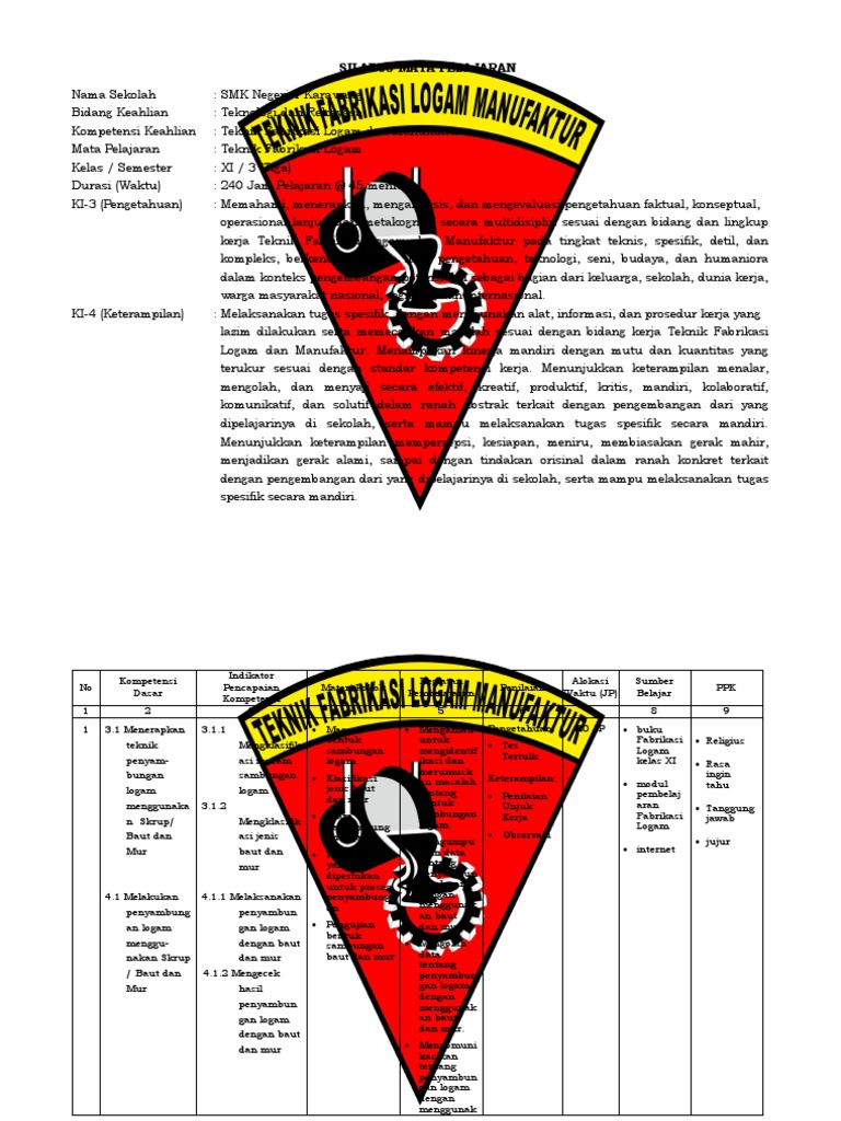 C3 Teknik Fabrikasi Logam (4 Tahun) | PDF