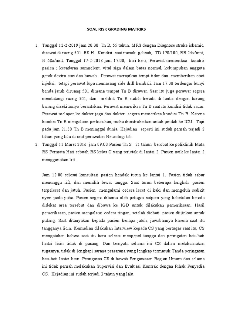 2b.soal Kasus Grading Matriks Risiko RS | PDF