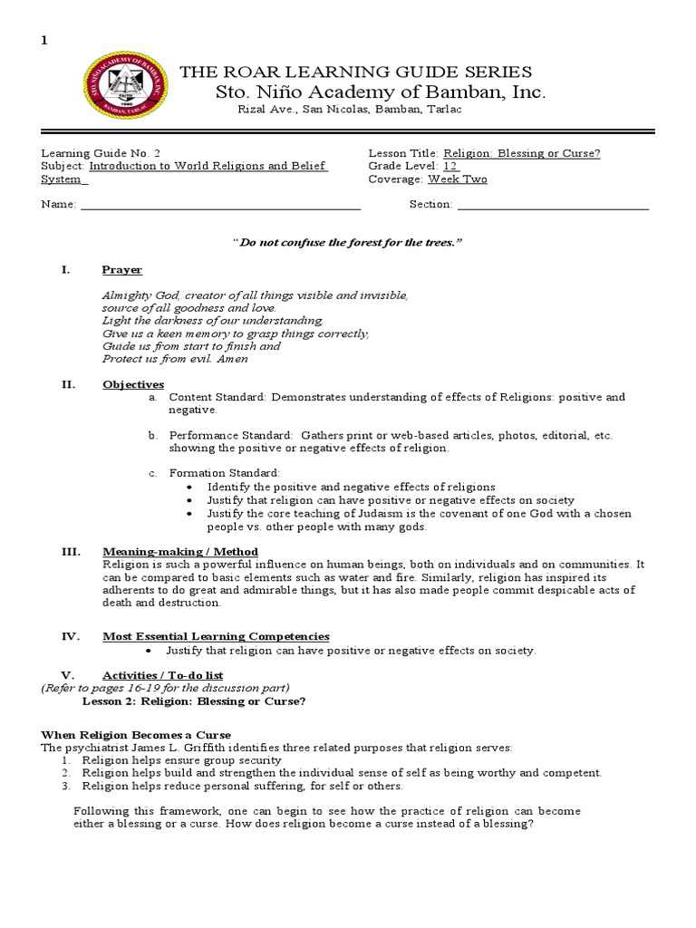 Religion: Blessing or Curse? | PDF | Compassion | Spirituality