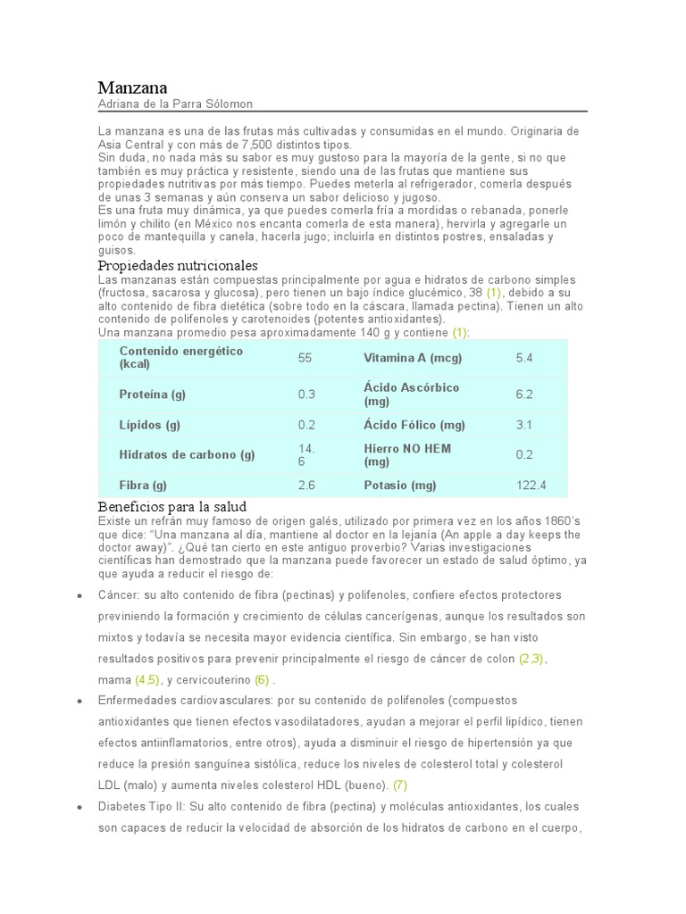 Paper Cientifico Sobre La Manzana | PDF | Colesterol | Cáncer
