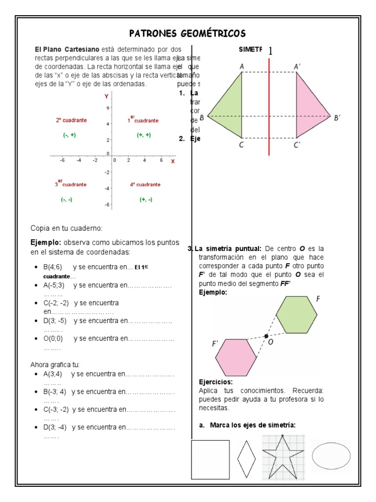 Patrones Geométricos | PDF | Sistema de coordenadas Cartesianas | Simetría