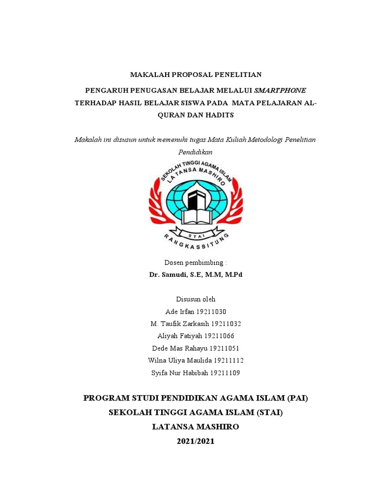 Makalah Proposal Penelitian | PDF