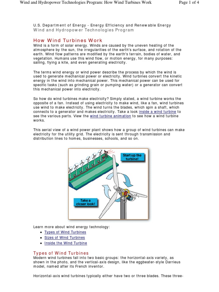 How Wind Turbines Work EERE | PDF | Wind Power | Wind Turbine
