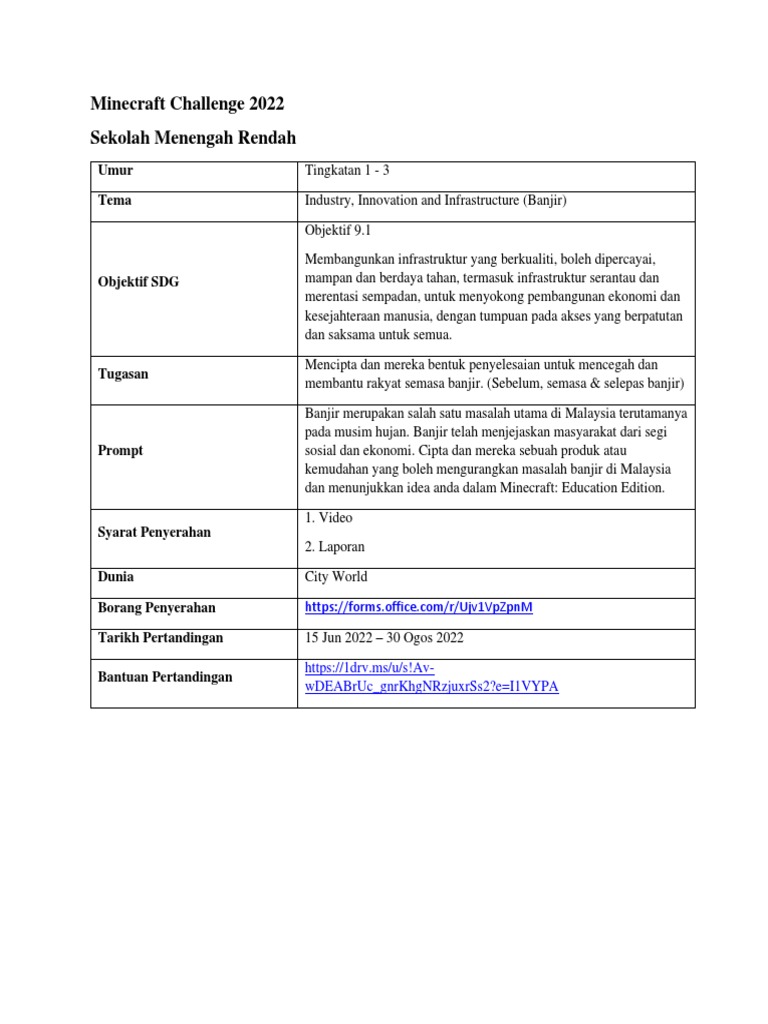 Sekolah Menengah Rendah (Versi BM) | PDF