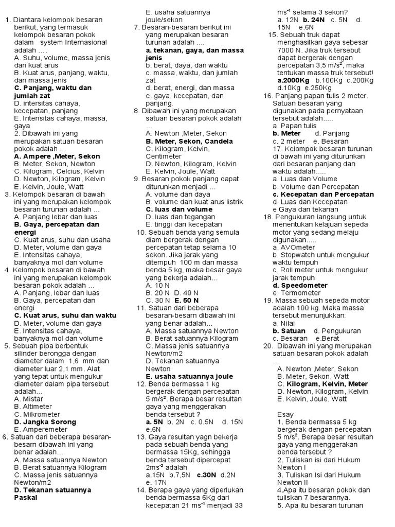 Soal Ujian Semester Kelas X 2021 | PDF