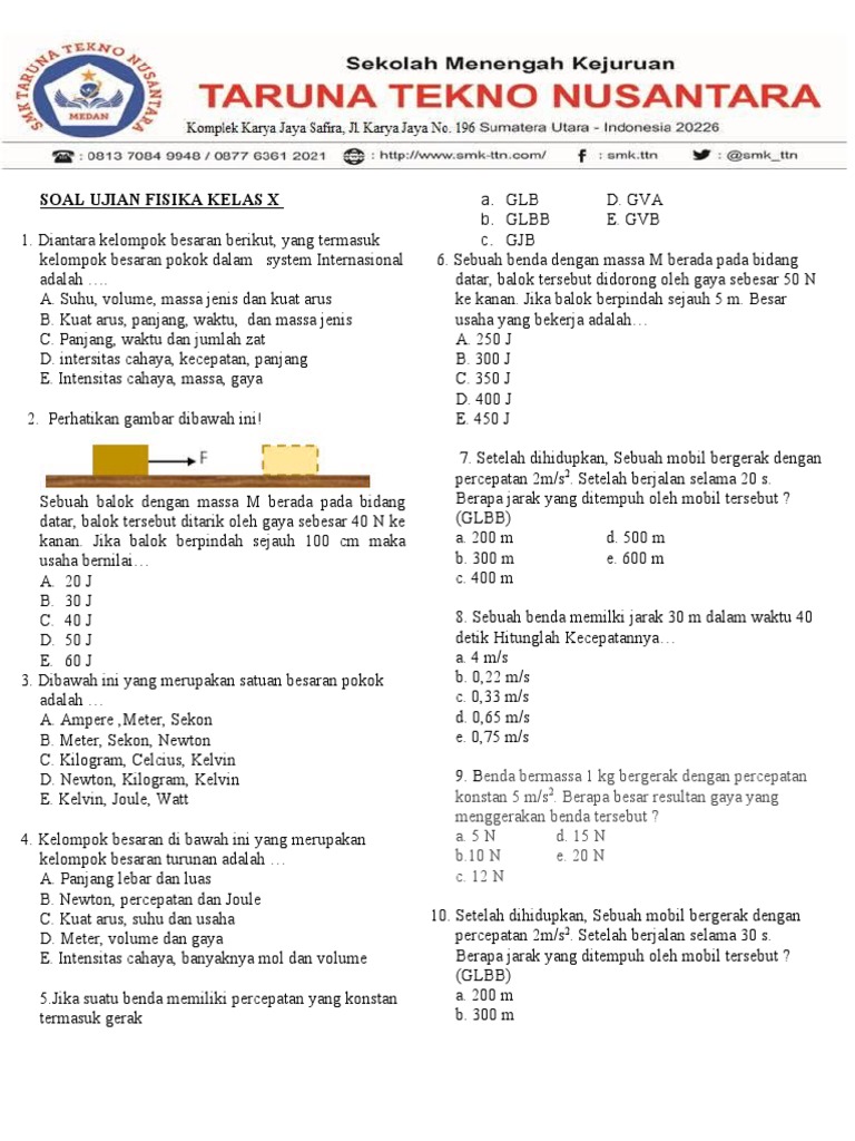 Soal Ujian Kelas X 2022 | PDF | Sains & Matematika