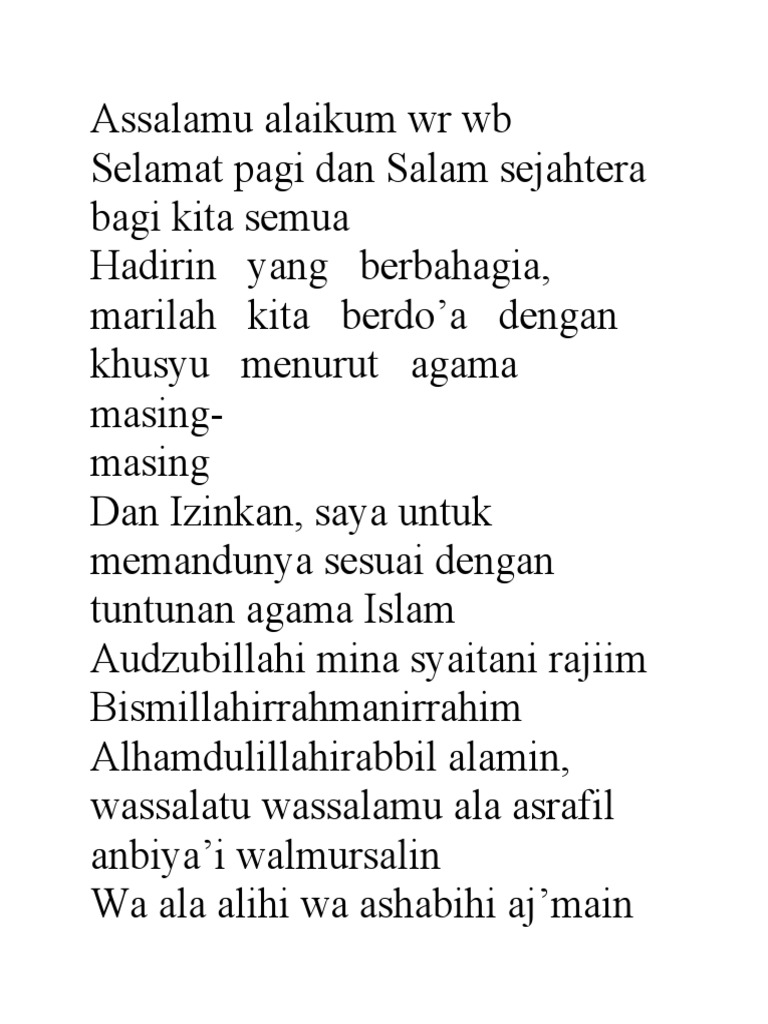 Teks Doa Webinar | PDF