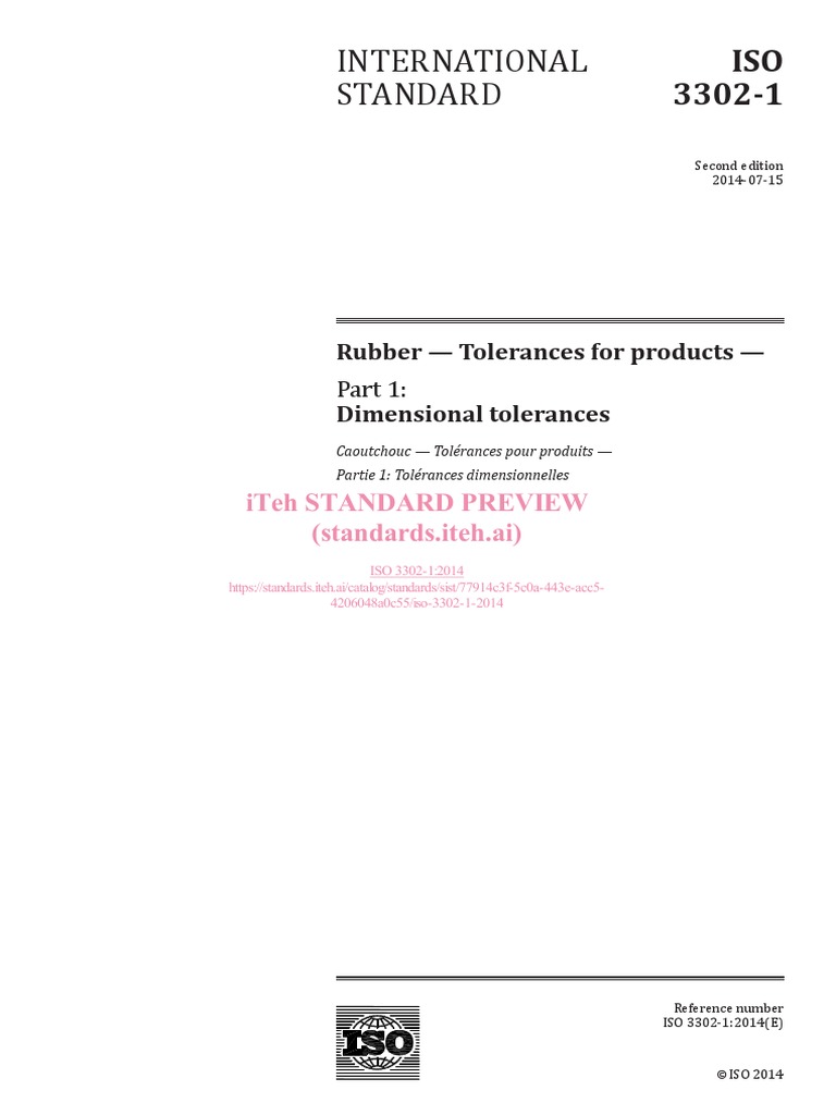 Iso 3302 1 2014 | PDF | International Organization For Standardization | Engineering Tolerance