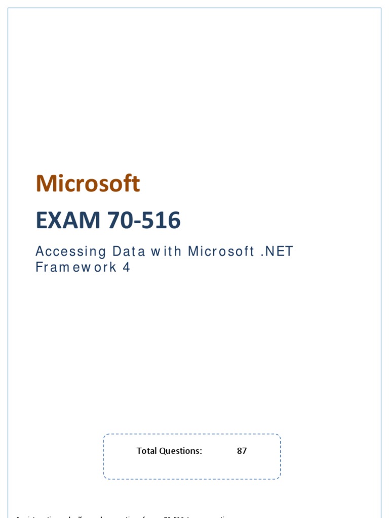 Microsoft: EXAM 70-516 | PDF | Entity Framework | Language Integrated Query